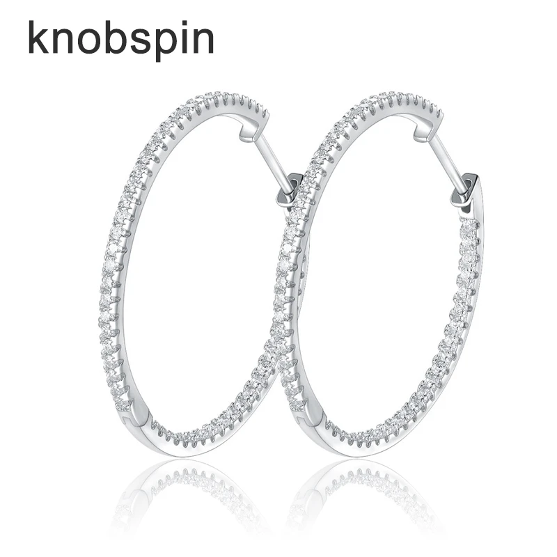 925 Sterling Sliver Loop Earrings | Lab Grown Diamonds Stud Earrings ...