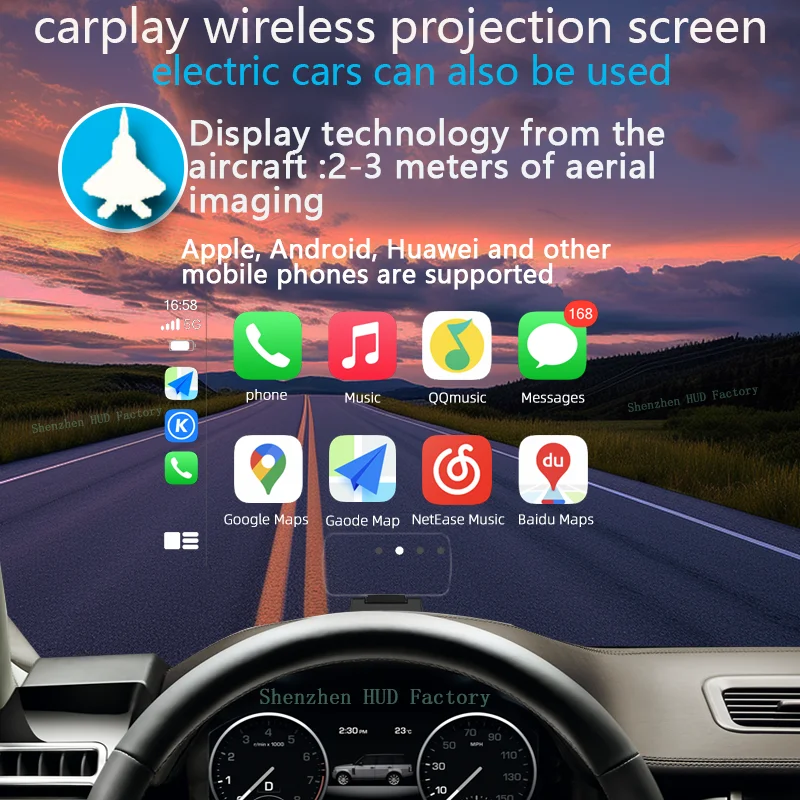 HUD-navigator-Split-HUD-speedometer-altimeter-Wireless-CarPlay-Hicar ...