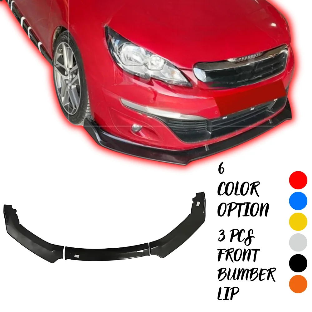 3-Pcs-Front-Bumper-Lip-For-Peugeot-308-Body-Kit-Car-Accessories-Spoiler ...