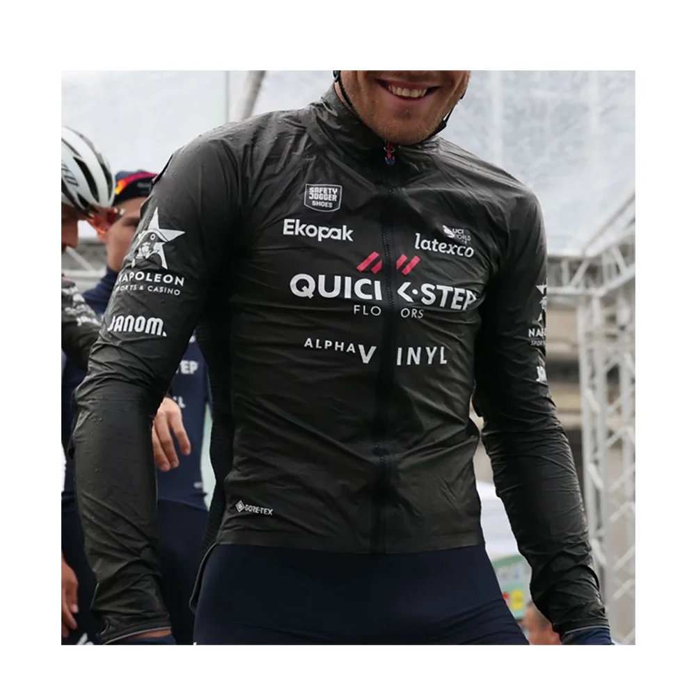 2022 2023 Quick Step Pro Team Windproof Black Men‘s Summer Cycling Jersey Long Sleeve Rode Bike ...