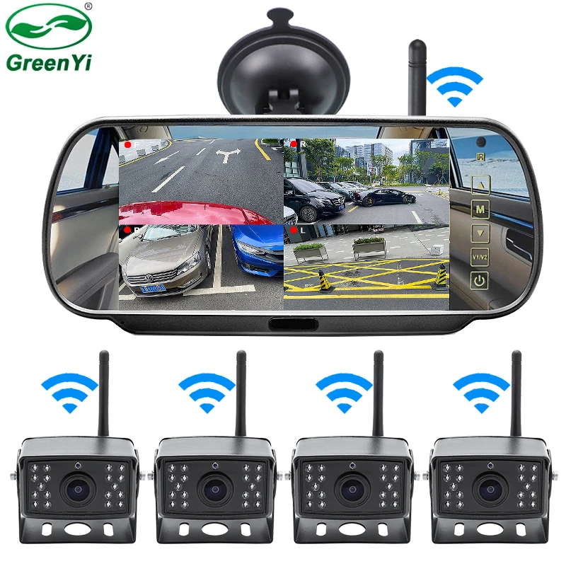 Greenyi 7 Inch 200m Wireless 4ch Dvr Recorder Mirror Monitor With Ahd ...