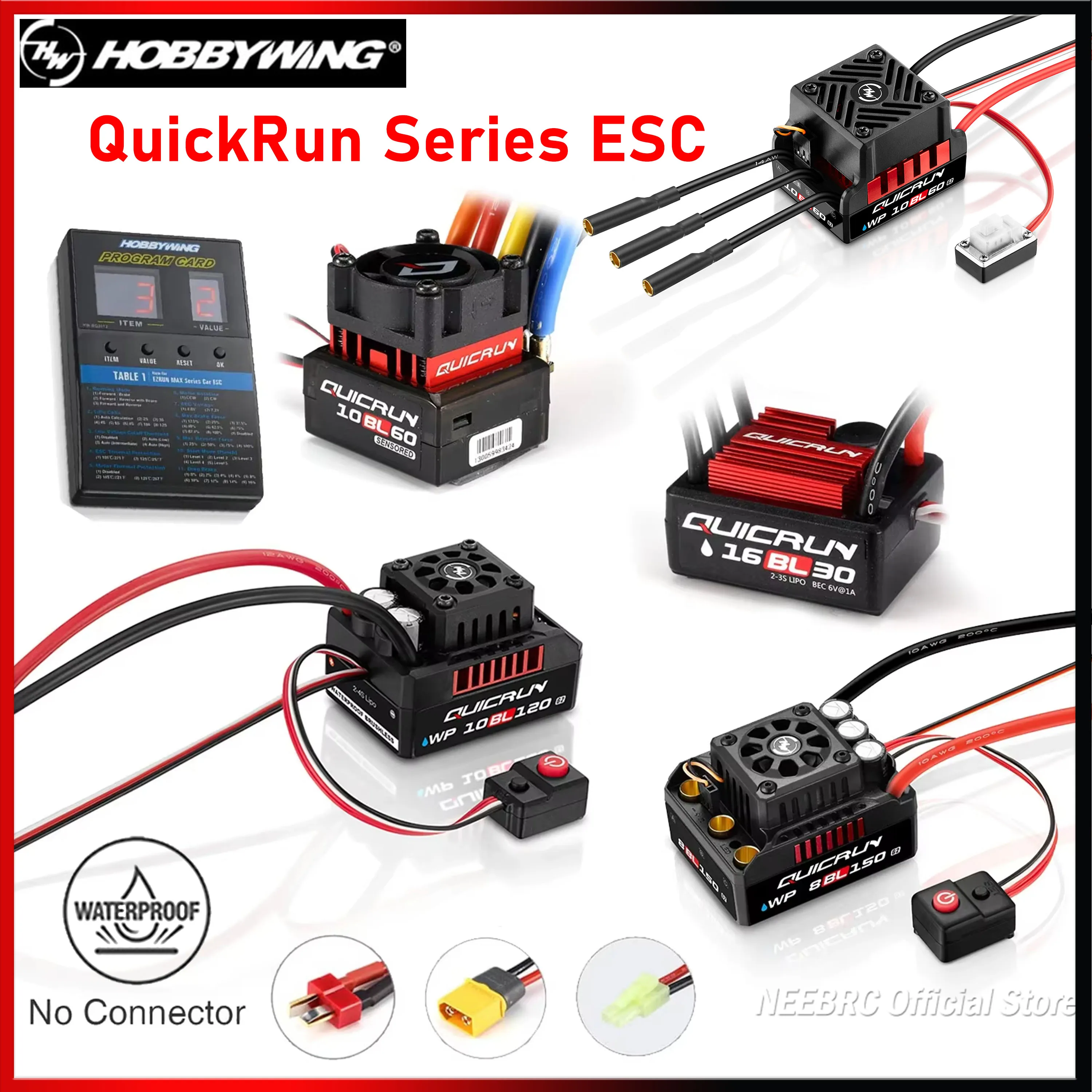 HOBBYWING-QuicRun-30A-60A-120A-150A-Waterproof-Brushless-ESC-Sensored ...