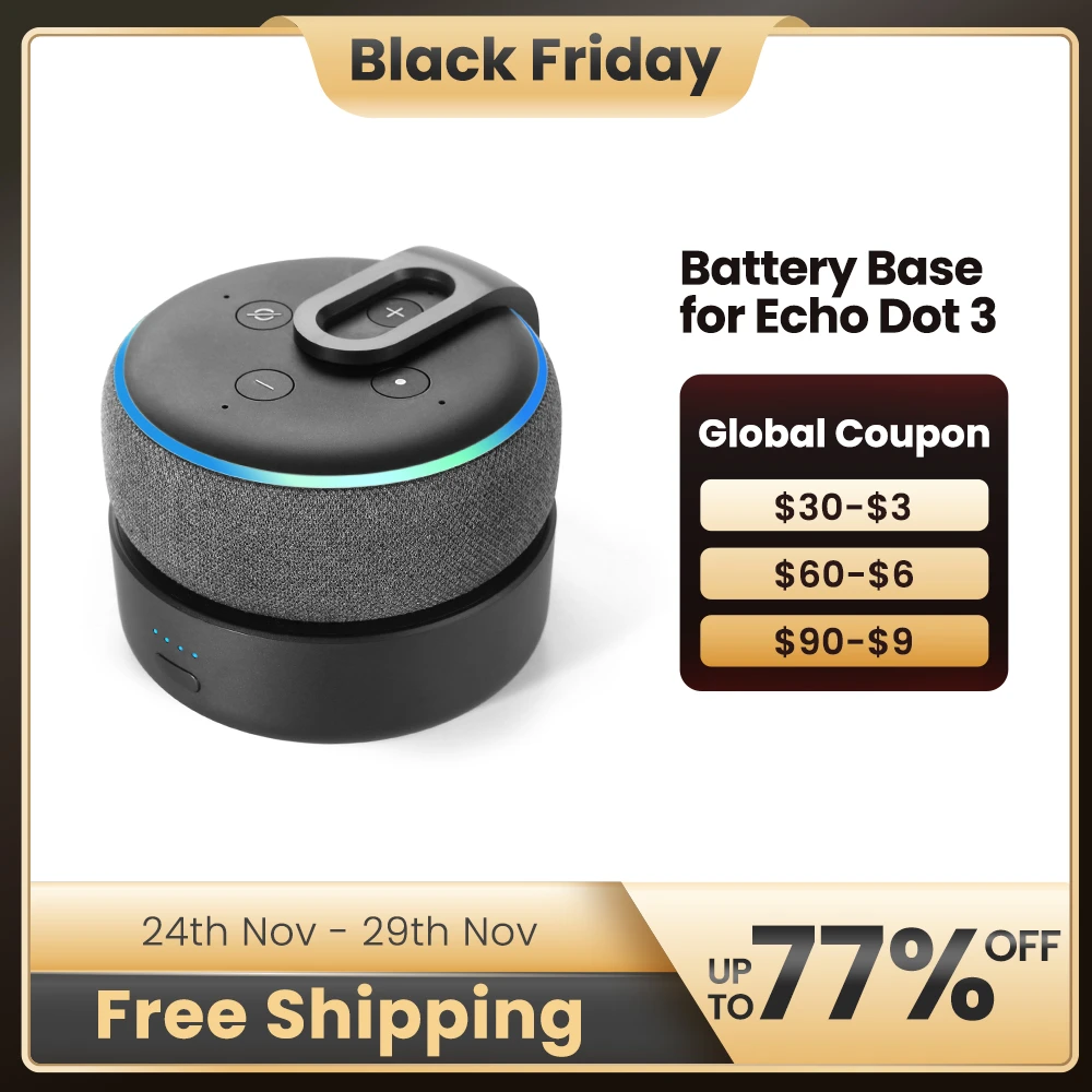 Ggmm D3 Battery Base For Amazon Echo Dot 3rd Gen Alexa Speaker Docking ...