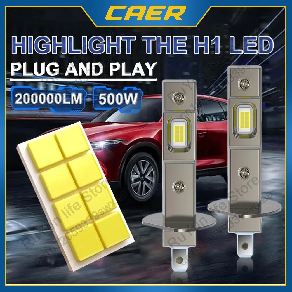 2-Pcs-H1-LED-Headlight-500000LM-6000K-500W-7585-CSP-High-Low-Beam-Turbo ...