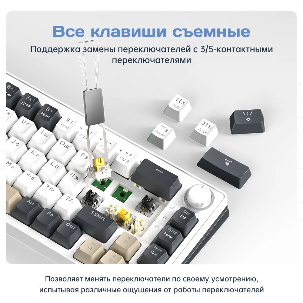 ZIFRIEND Cyberlynx AG68 68-клавишная механическая RGB клавиатура ...