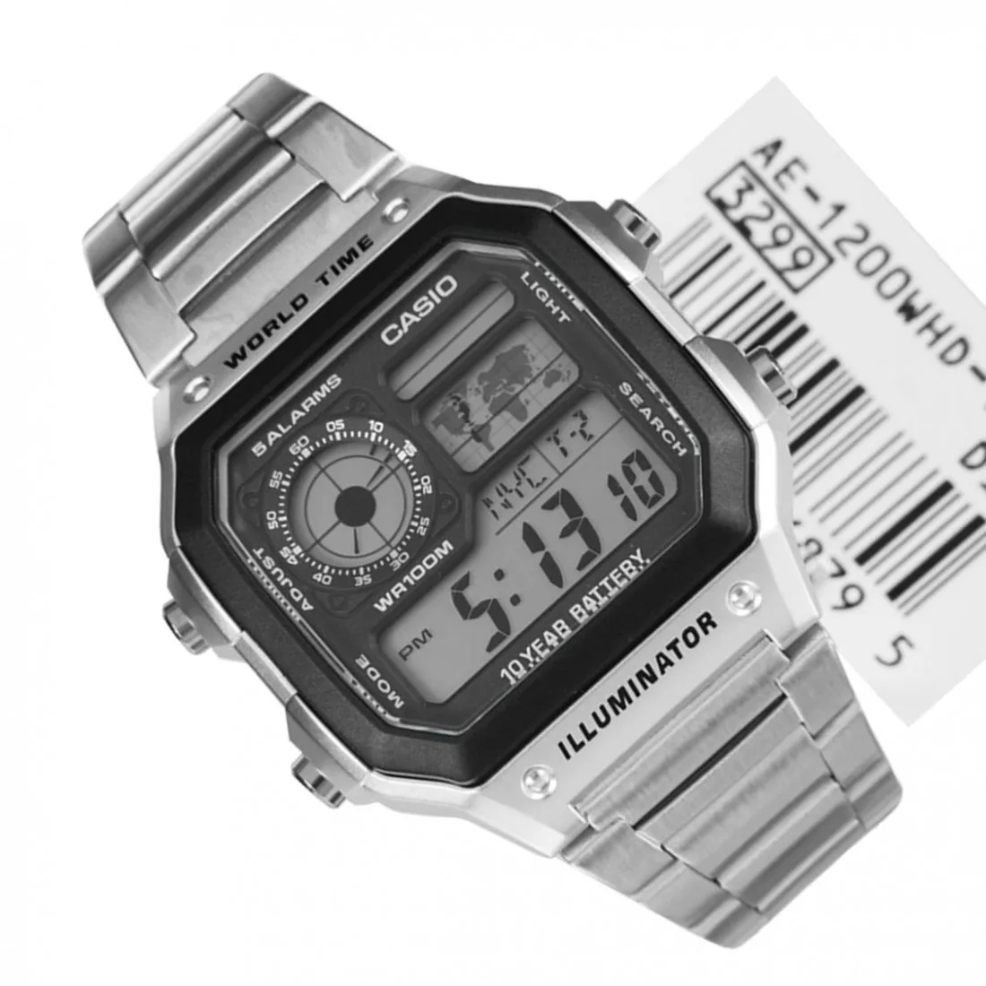 Reloj-hombre-CASIO-AE-1200WHD-1AV-43mm-Caja-Acero-Inoxidable-World-Time ...