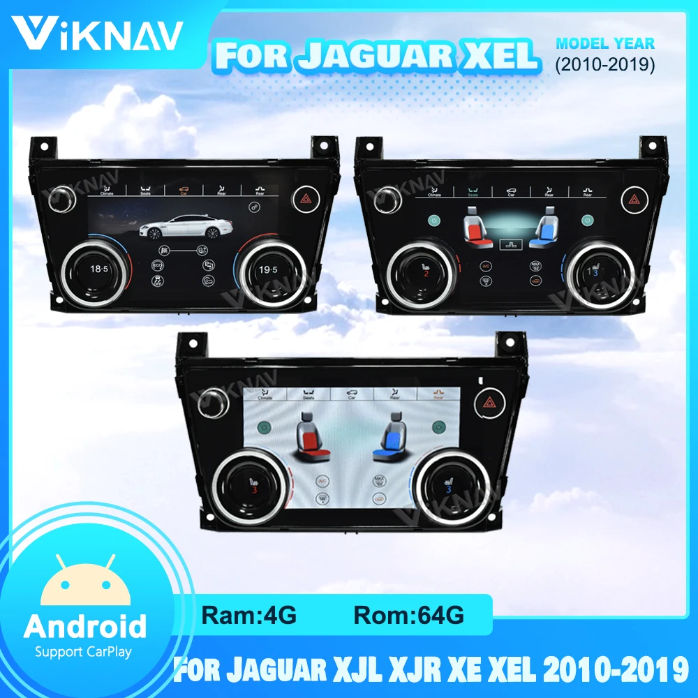 10.4 Inch Android AC Panel For Jaguar XJL XJR XE XEL XF 2010 2019 Climate Control Touch LCD ...