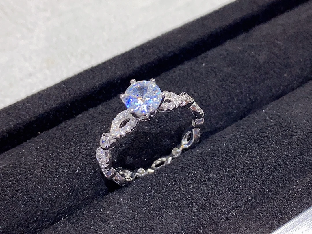 Colección de anillos de diamante redondo 2022 nuevo S925 plata esterlina moda versátil adecuado ...