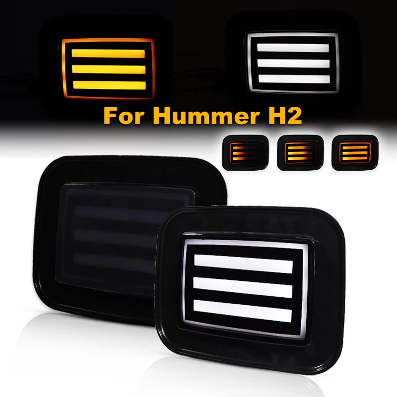 2Pcs Car Front Bumper Side Marker LED Turn Signal Switchback Lights For ...