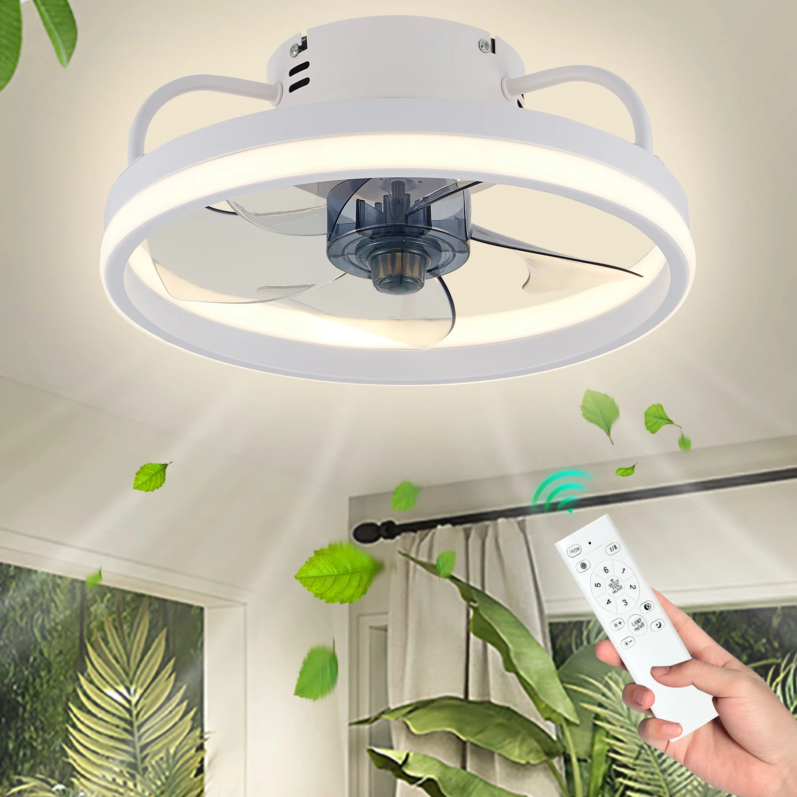 IRALAN-Ceiling-Fan-with-Light-Smart-Silent-Electric-Fans-lamp-Modern-6 ...