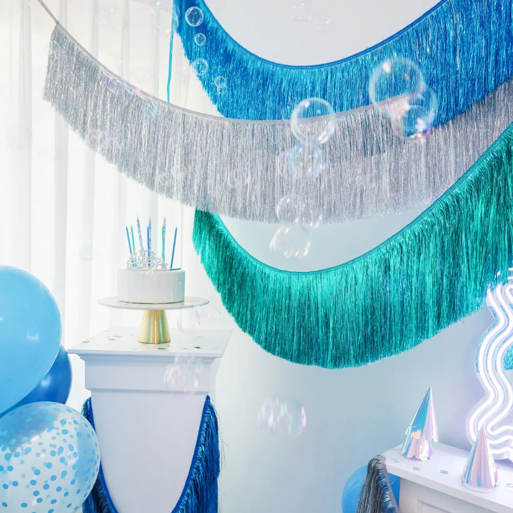 1.5m Gorgeous Premium Fringe Tassel Banner Creative Party Foil Garlands ...