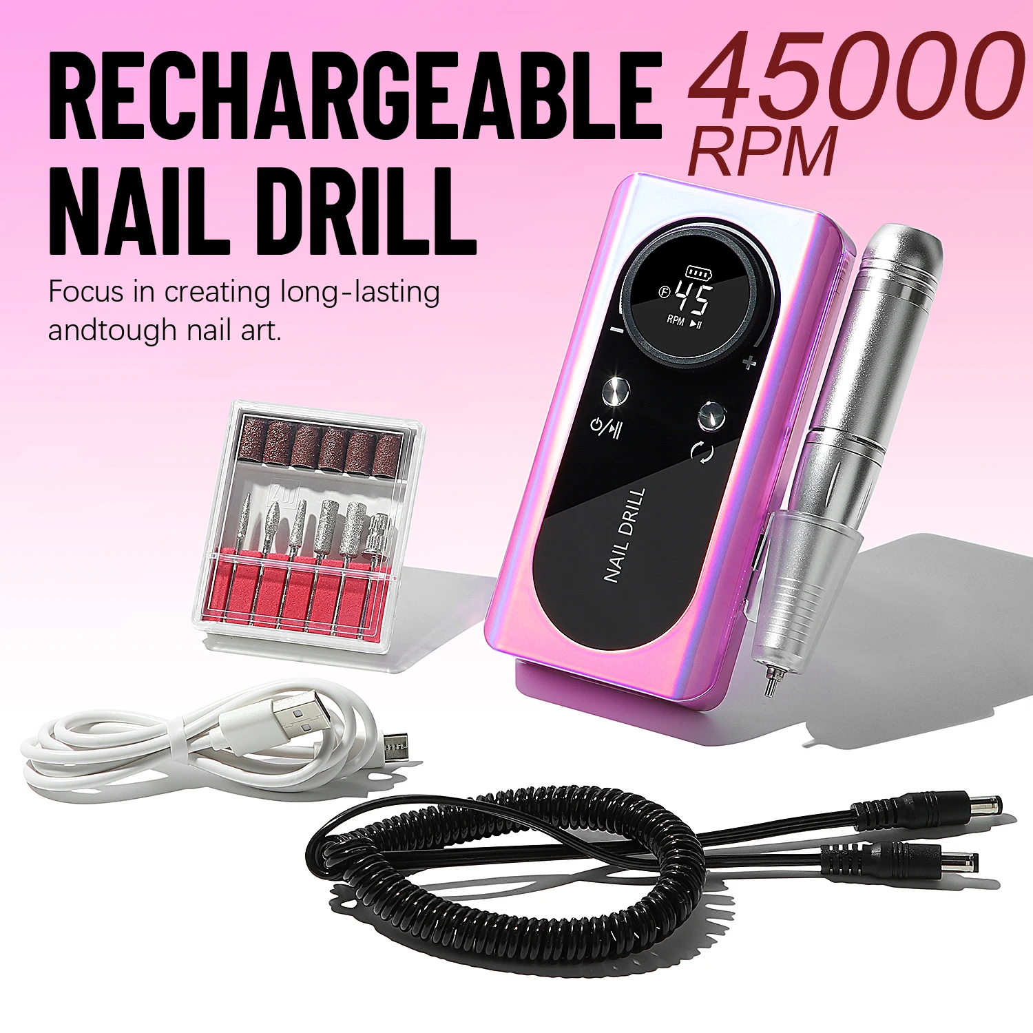 Portable-45000RPM-Electric-Nail-Drill-High-Capacity-Rechargeable ...