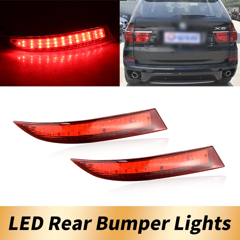 2PCS-Car-LED-Rear-Left-Right-Bumper-Reflector-Lamp-Red-For-BMW-X5-E70 ...
