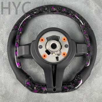 LED Purple Petal Forged Carbon Fiber Steering Wheel For BMW F20 F22 F30 ...