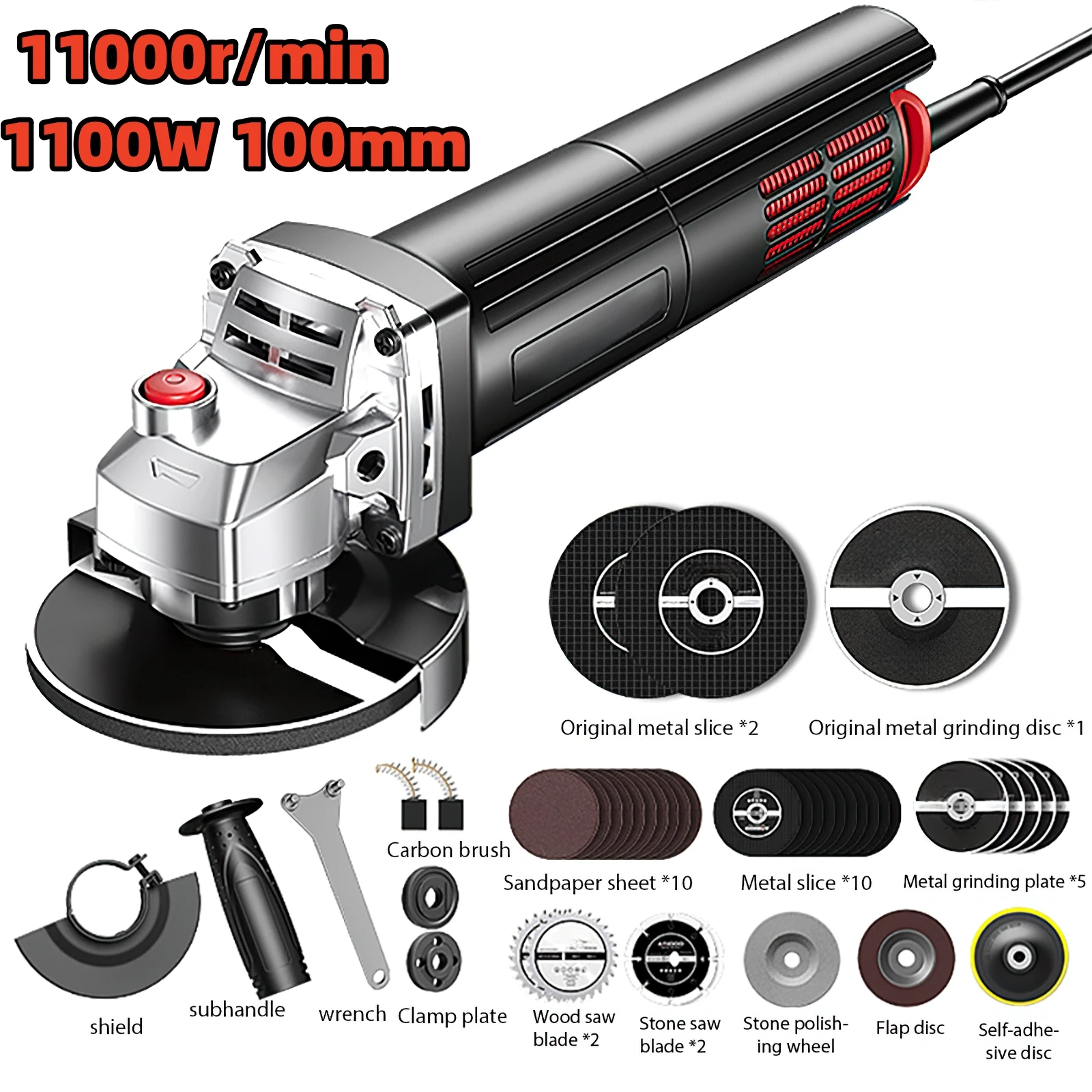 1100W-Electric-Angle-Grinder-110V-220V-Corded-Grinding-Machine-100mm ...