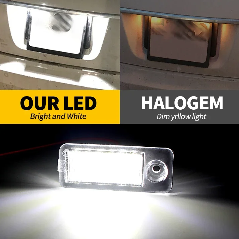 2PCS LED License Number Plate Light OEM# 4B9943021 Canbus For Audi A6 ...