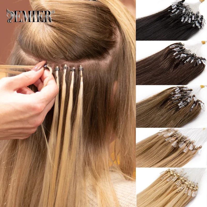 Straight-Brazilian-Remy-Micro-Ring-Human-Hair-Extensions-Micro-Bead-Loop-Pre-Bond-50-Strands ...