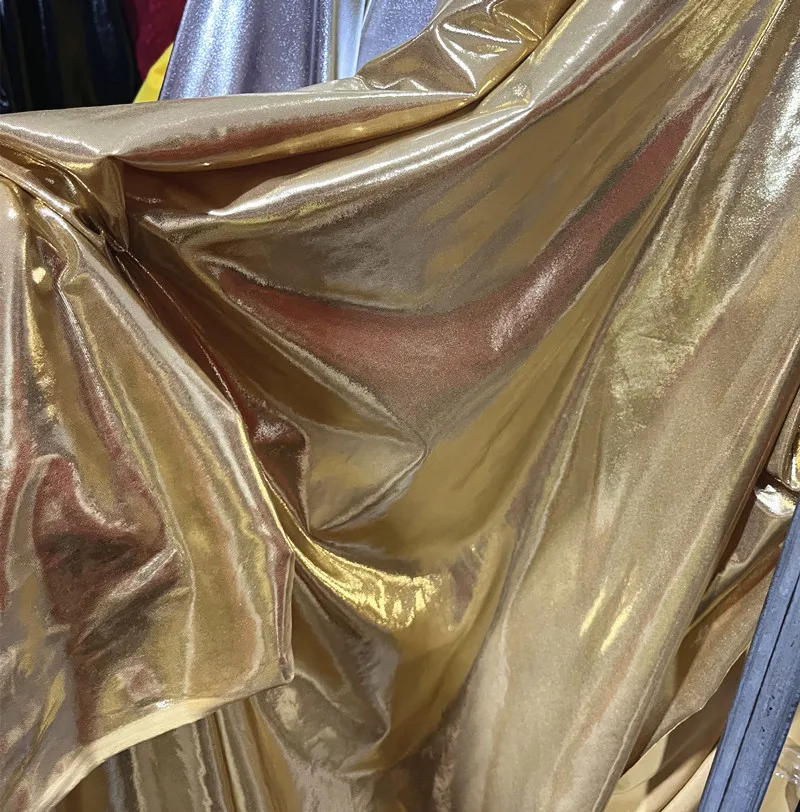 Silver-gold-patent-leather-glossy-leather-fabric-soft-stretch-mirror ...