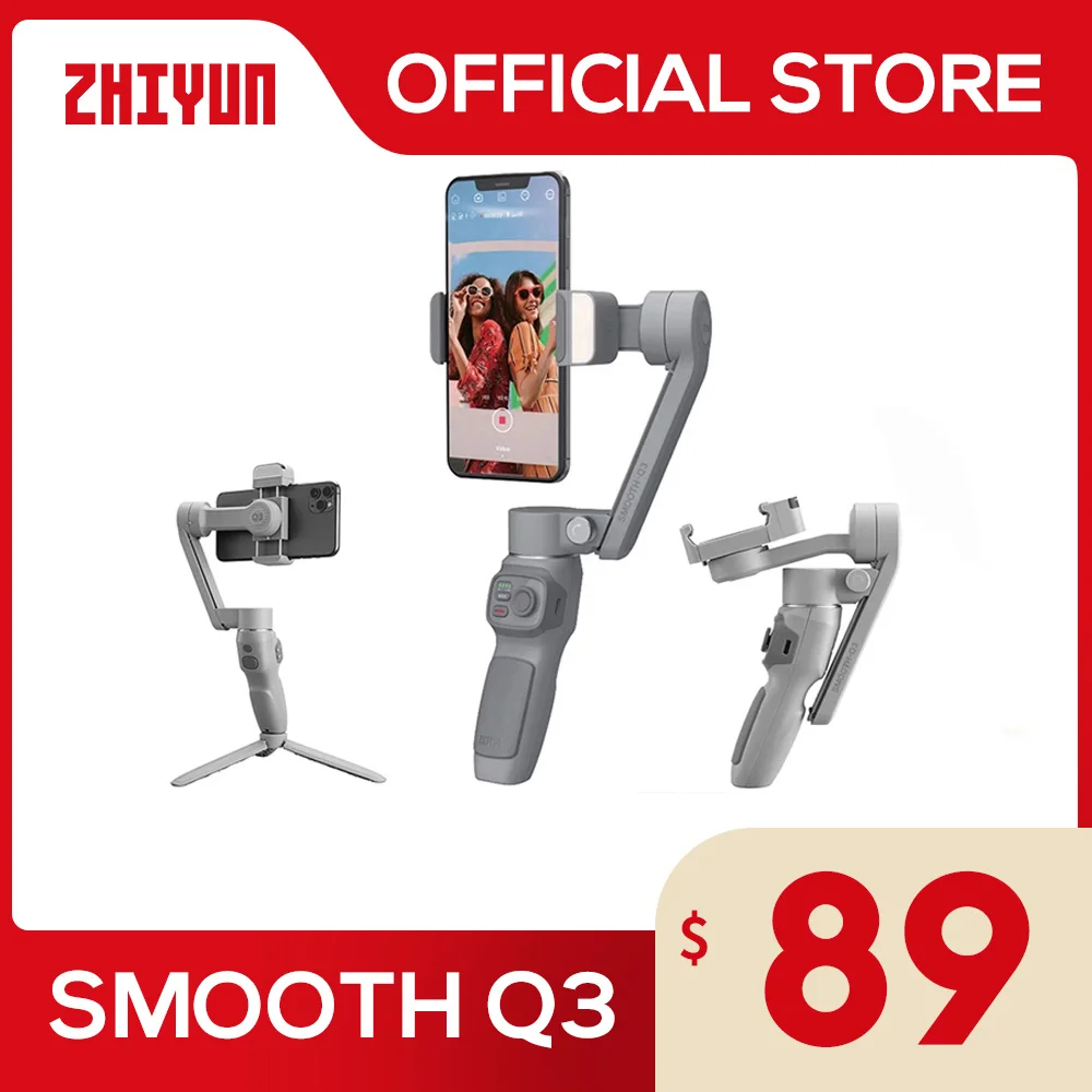 ZHIYUN cardán de mano oficial SMOOTH Q3 para teléfono, estabilizador de 3 ejes para iPhone 14 ...