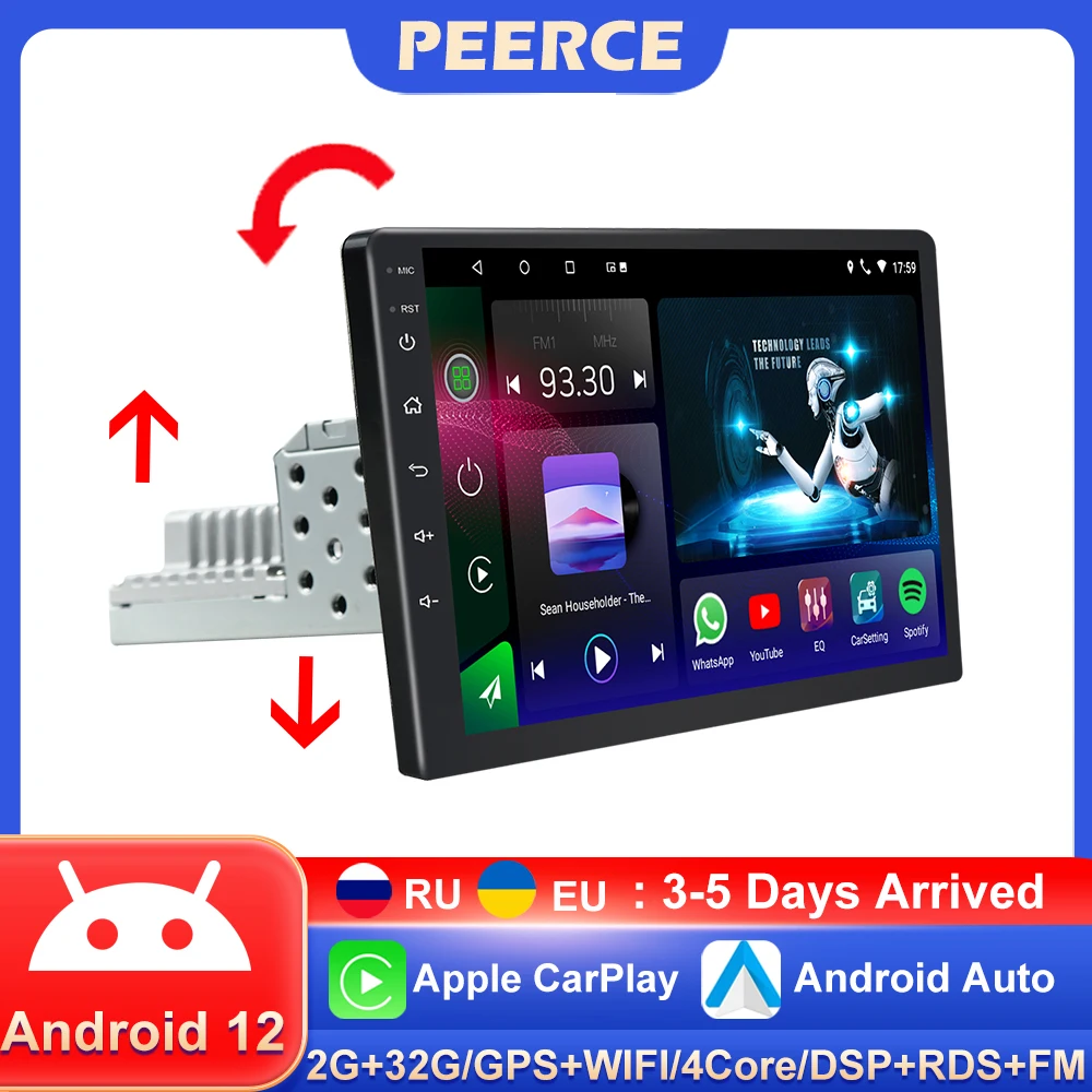 Android 12 1 din 7 Polegada dsp carplay rádio do carro para o carro ...