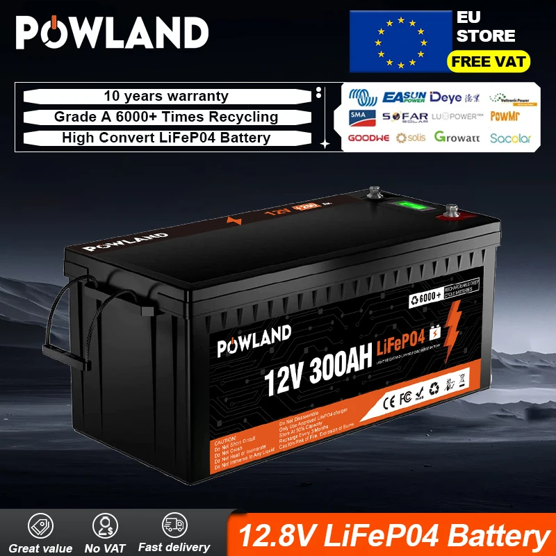 POWLAND-LiFePO4-12V-300AH-200AH-100AH-24V-100AH-Lithium-Battery-Lithium ...