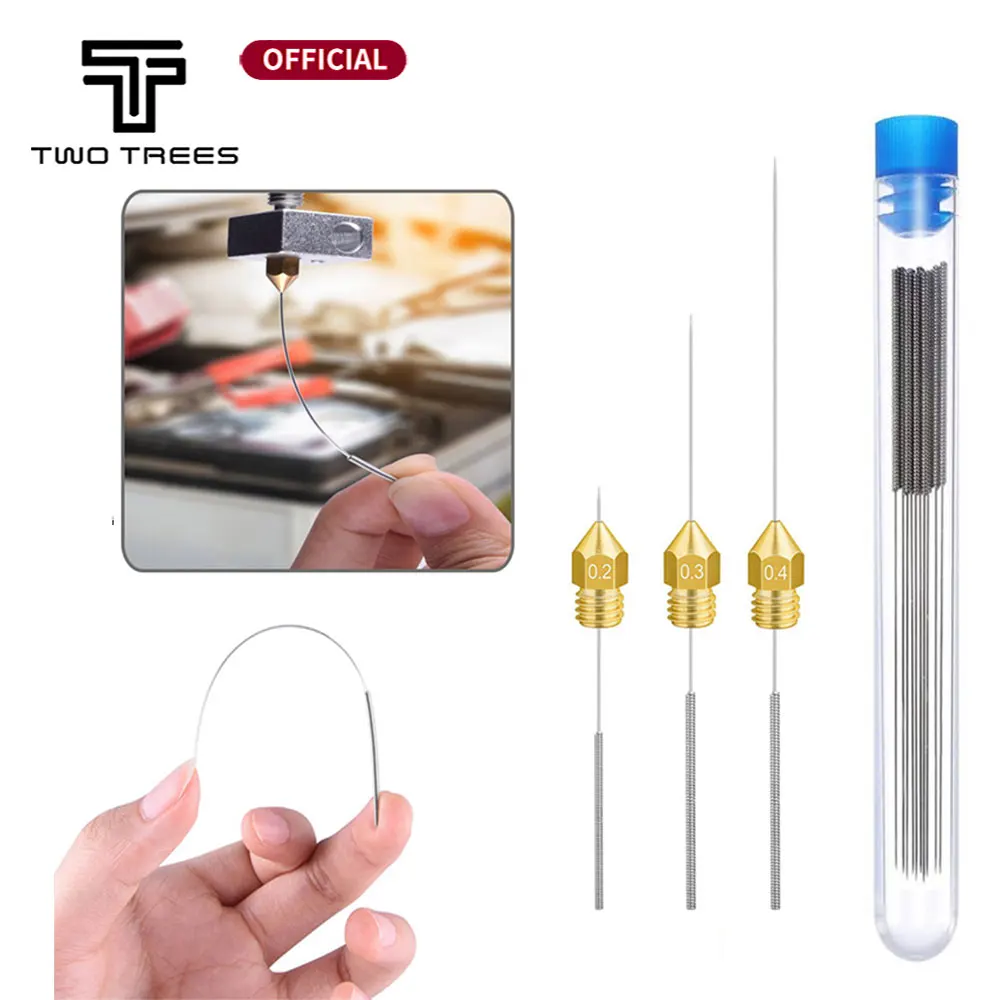 10pcs Stainless Steel Nozzle Cleaning Needles Tool 0.2mm 0.25mm 0.3mm 0 ...