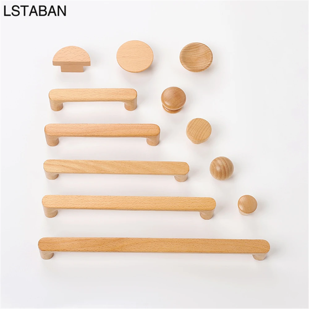 Nordic-Wooden-Cabinet-Handles-Solid-Wood-Furniture-Kitchen-Door-Handle ...