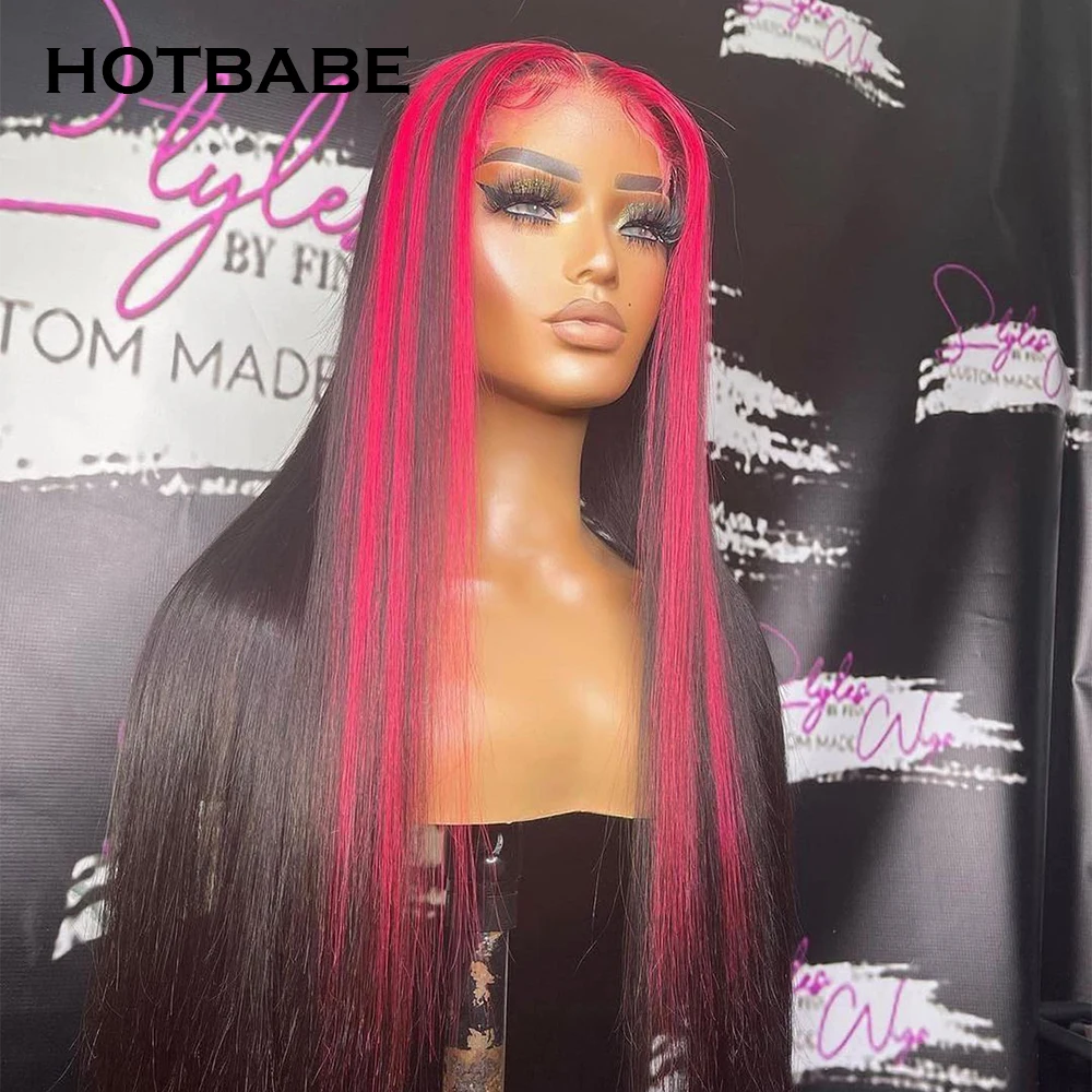 Highlight-Wig-Human-Hair-Red-With-Black-13x6-13x4-Lace-Front-Wigs ...