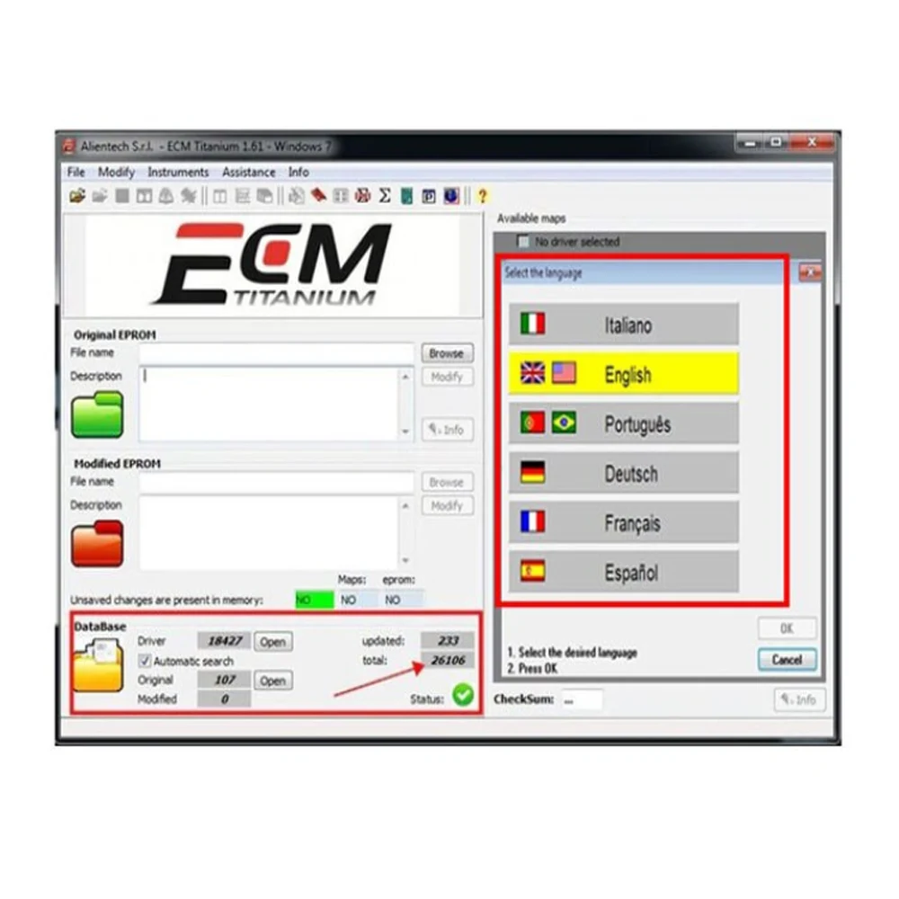 ECM TITANIUM 1.61 with 26000+ Driver ECM 18259+ Drivers for ecu tool car repair diagnostic send ...