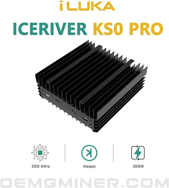 New IceRiver KS0 Pro 200Gh 100w Kas Miner Kaspa Mining Crypto Asic ...
