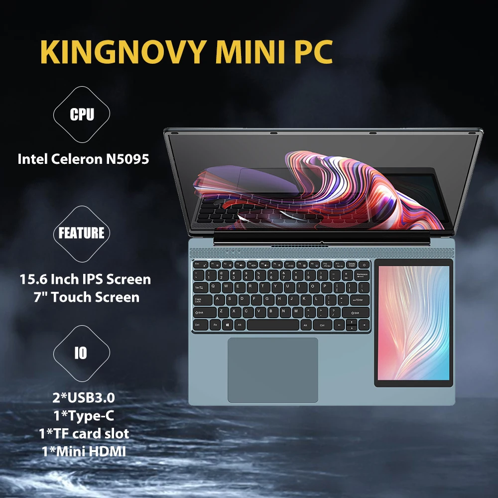 Kingnovy Newest 15.6" IPS +7" Touchscreen Anti-Glare Laptop 16GB RAM ...