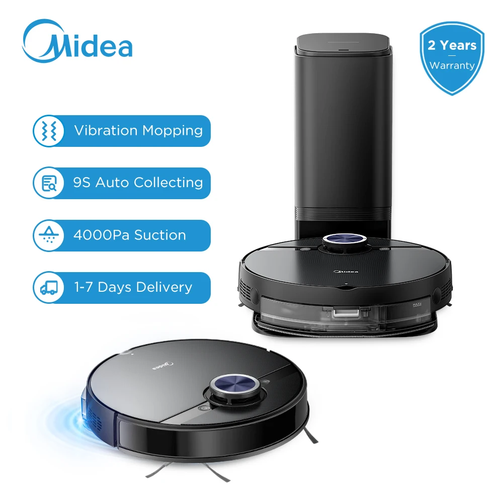 Midea S8+ Robot Vacuum Cleaner for Home with Self Empty Dock Vibration ...