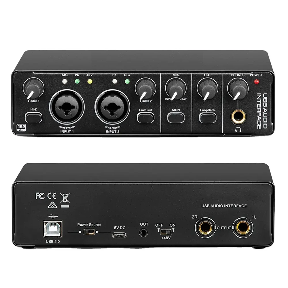 Audio-Interface-Sound-Card-with-Monitoring-Electric-Guitar-Live ...
