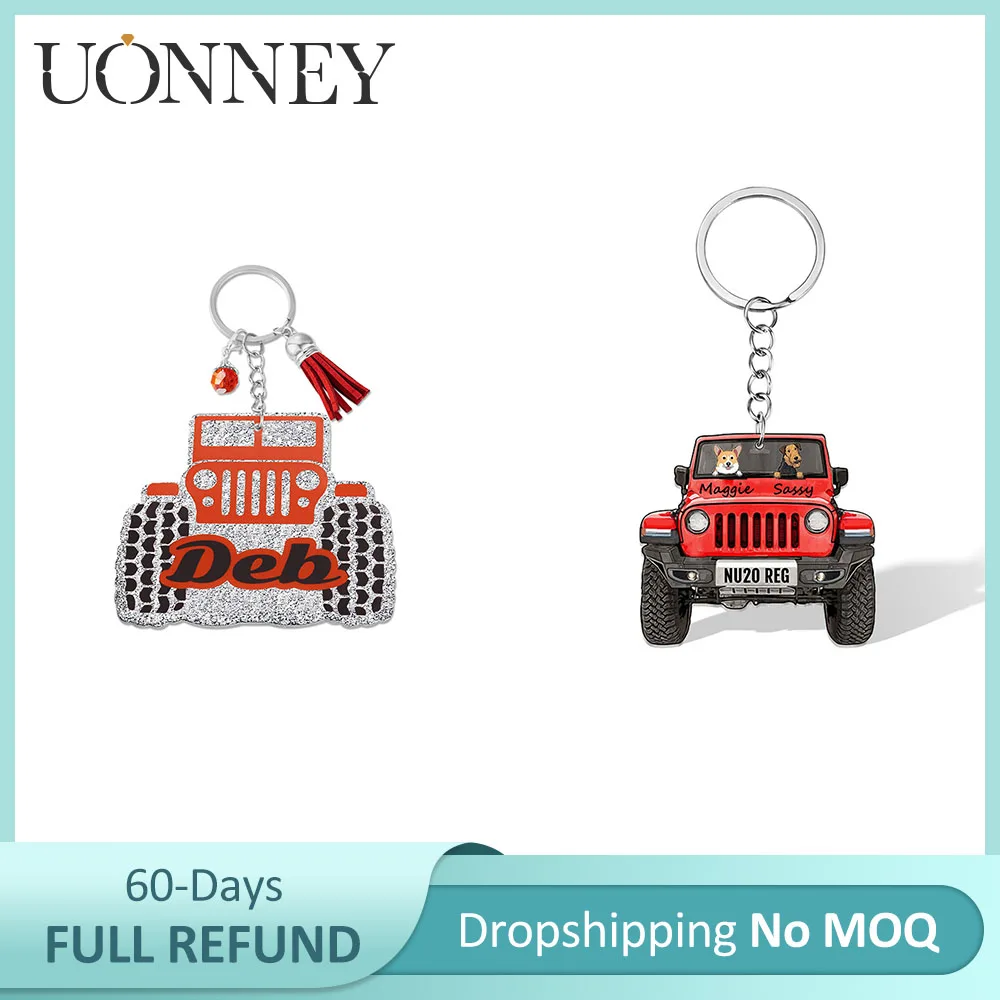 Jeep Personalized Keychain Dogs | Personalized Jeep Car Keychain ...