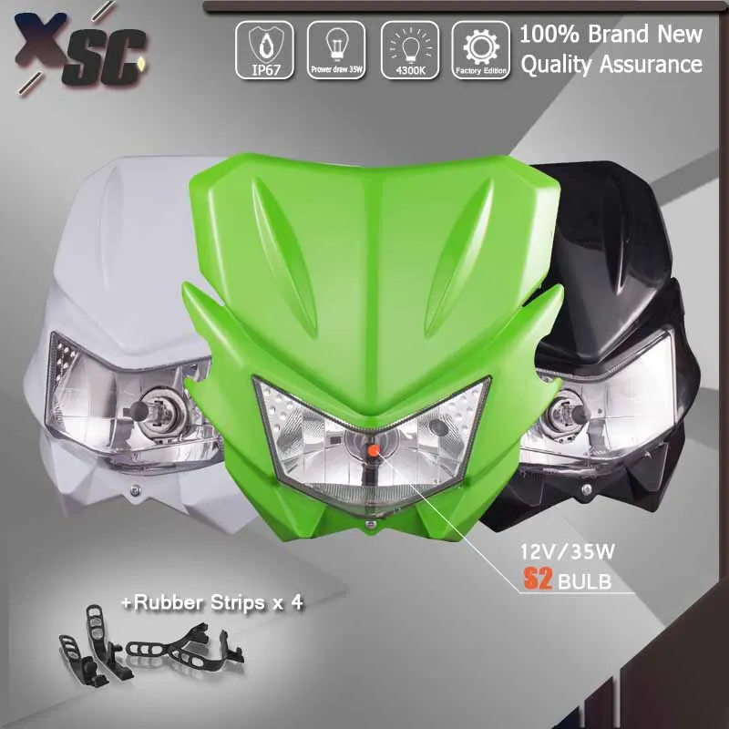 Universal-Motorcycle-Head-Light-Headlight-Headlamp-For-Kawasaki-KX250F ...