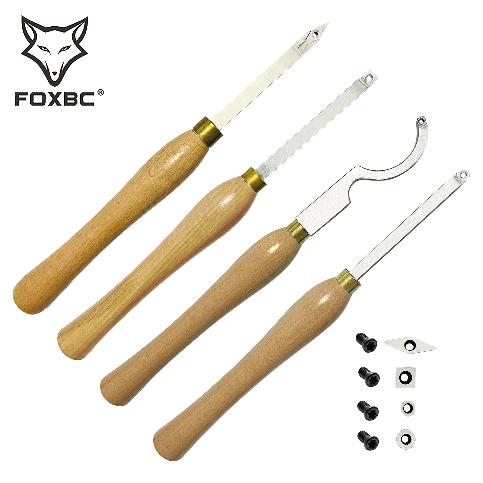 FOXBC-4PCS-Mini-Wood-Turning-Tools-Include-Finisher-Rougher-Detailer ...