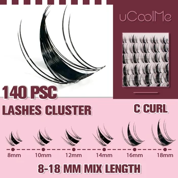 UCoolMe lashes Fairy Lashes Cluster C Curl 140 Pcs Individual Lash ...