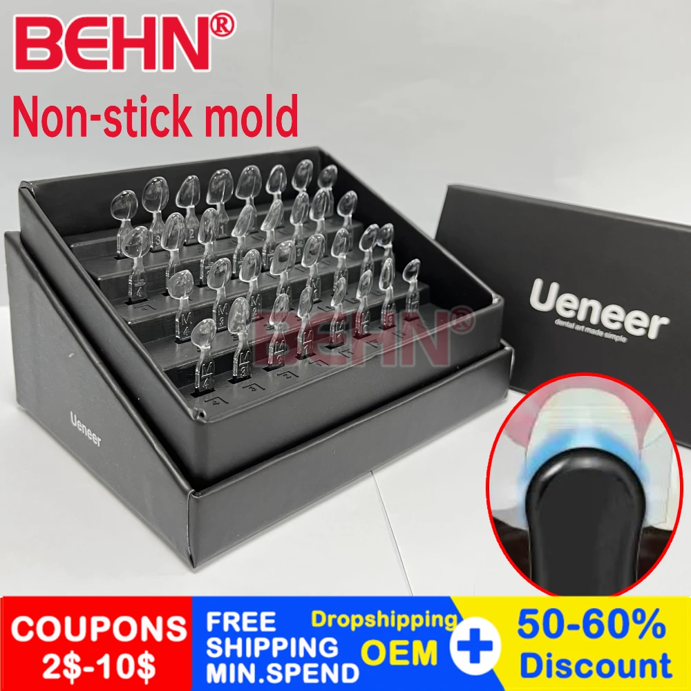 32pcs/set Dental Composite Resin Filling Mould Veneer Kit Light Cure ...