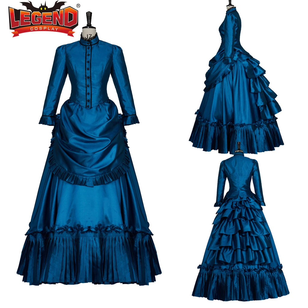 Ghosts Hetty Cosplay Costume Civil War Dress Blue Vintage Gothic ...