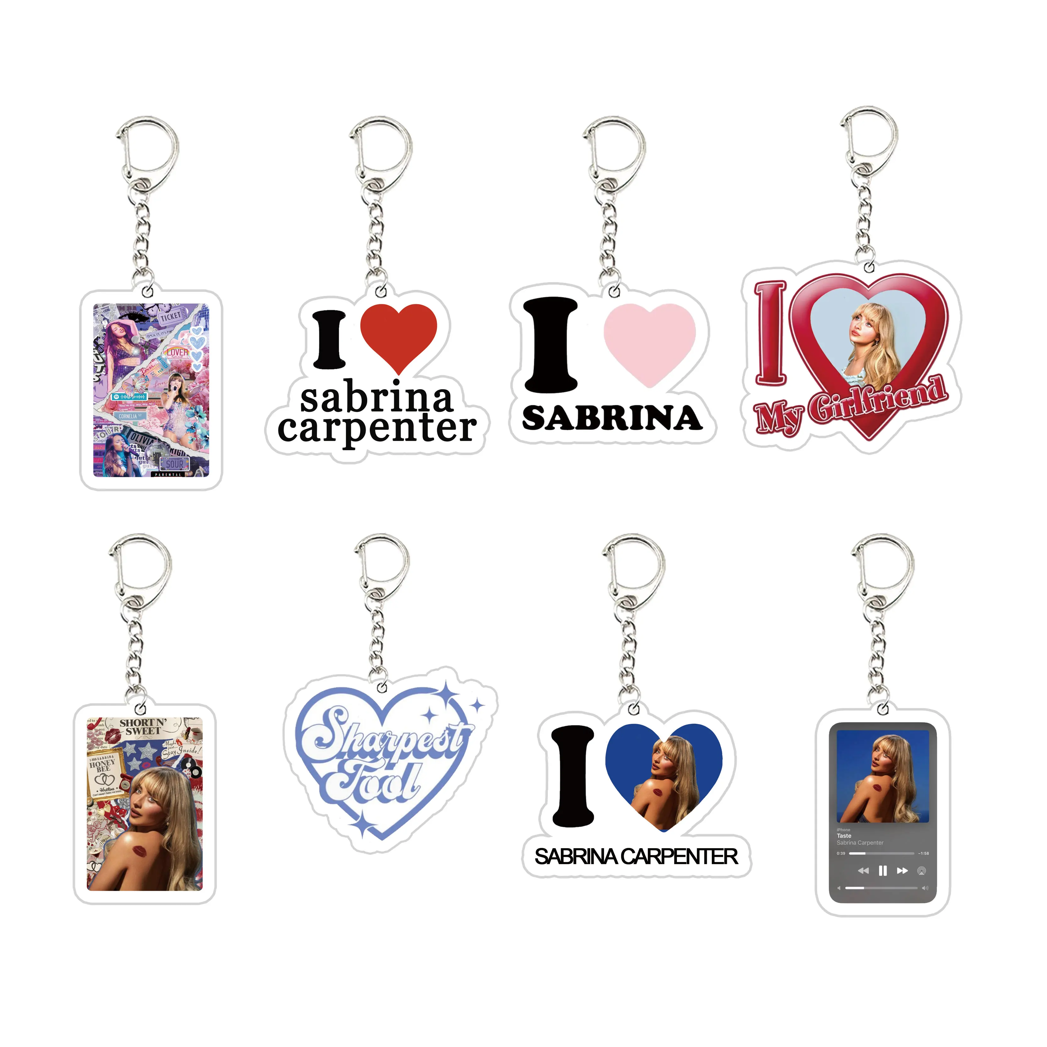 Popular-cantante-Sabrina-carpintero-llavero-para-accesorios-bolsa-acr ...