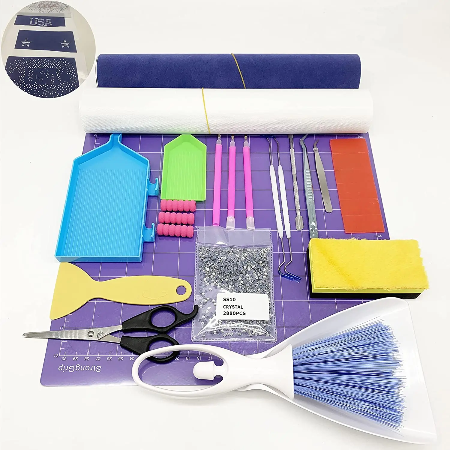 Gdace Rhinestone Template Material Sticky Flock Adhesive Stencil Flock ...