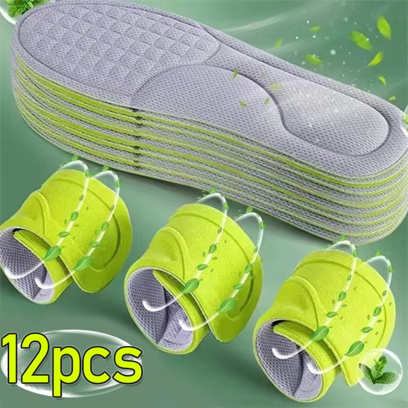 Memory-Foam-Nano-Insoles-Unisex-Soft-Sweat-Absorbing-Shoe-Sneakers-Sole ...