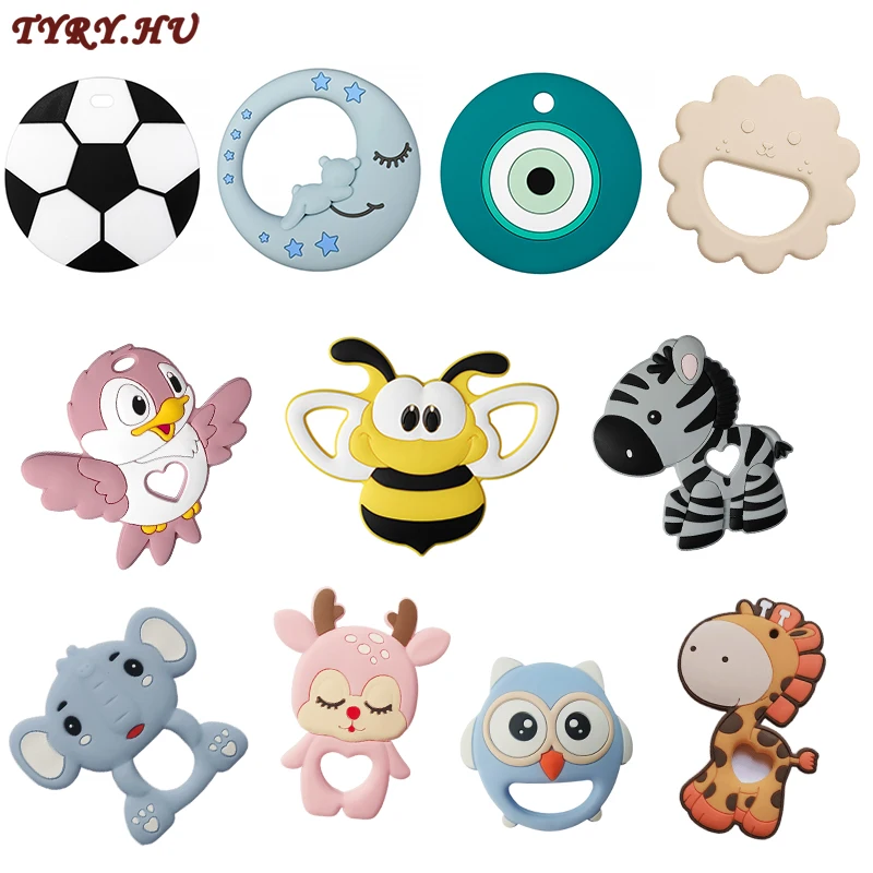 1pc Baby Teething Bpa Free Silicone Cartoon Teether Teething Necklace ...