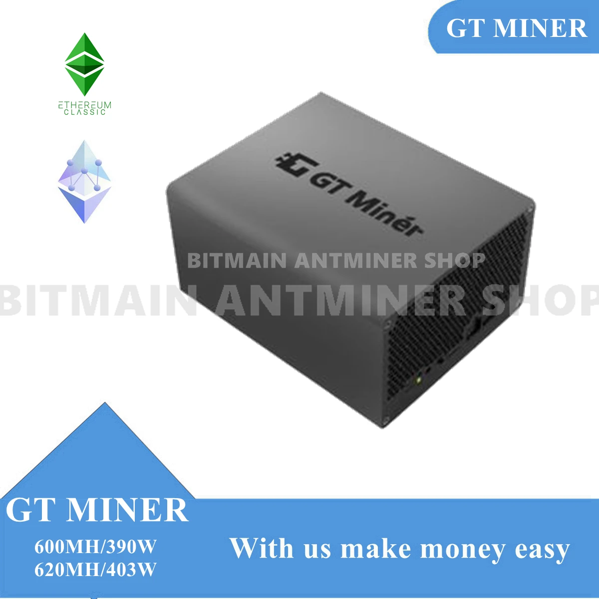 Servidor de algoritmo de EtHash GT Miner V66, minería ETHW con fuente de alimentación, tasa de ...
