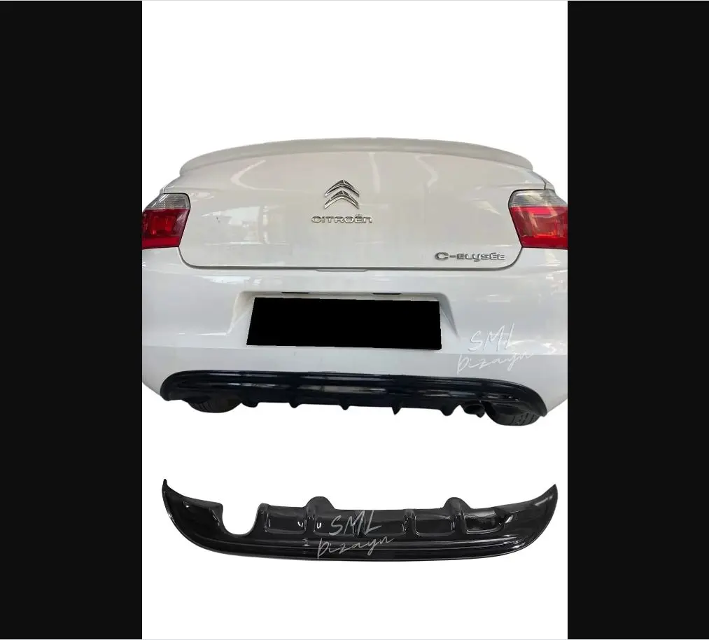 For-Citroen-C-Elysee-2012-To-2016-Diffuser-Plastic-Black-Rear-Bumper ...