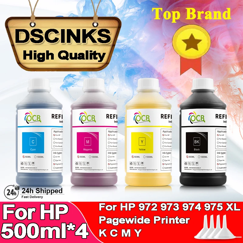 500ml-4-Refill-pigment-ink-kits-For-HP-pagewide-352dw-377dw-452dw-452dn ...
