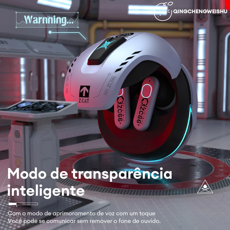 ZOMBIESCAT-B5-Baixa-Lat-ncia-RGB-Luz-Fones-De-Ouvido-Auscultadores-Sem ...