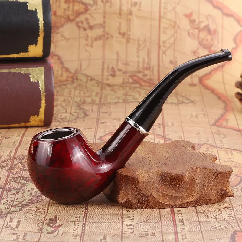 Resin-Smoking-Tobacco-Pipe-Set-Classic-Wooden-Tobacco-Pipe-Smoking ...