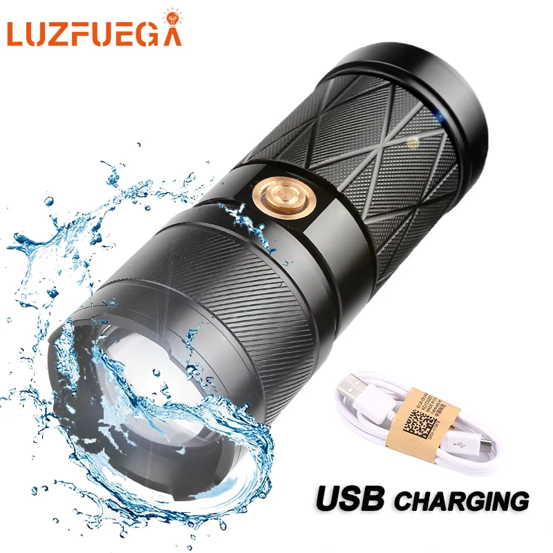 30W High Power 3000M LED Flashlight Tactical Lantern Portable Lamp USB ...