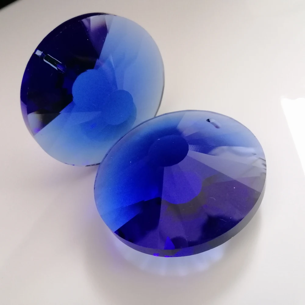 Camal-2PCS-40mm-Blue-1-Hole-Crystal-SunCatcher-Faceted-Sunflower-Drop ...